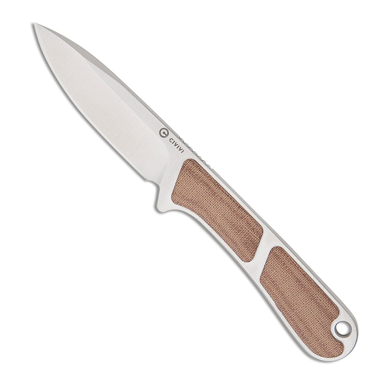 Civivi Mini Elementum Fixed Blade Neck Knife Brown Linen Micarta ...