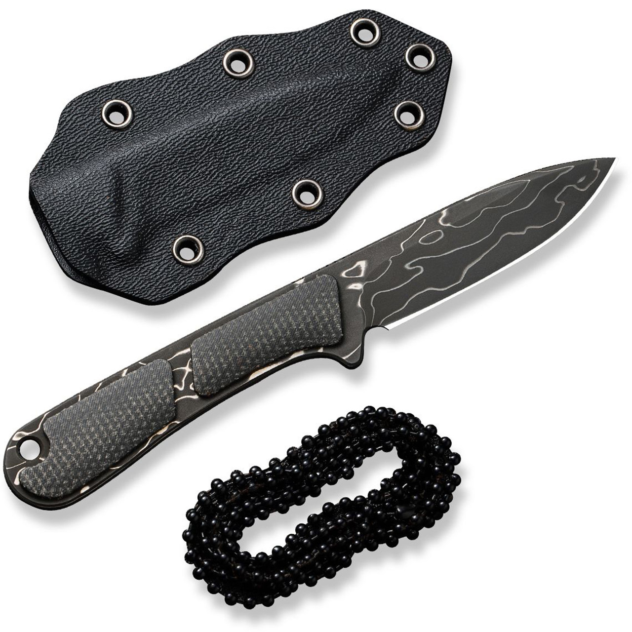 Civivi Mini Elementum Fixed Blade Neck Knife Dark Green Canvas Micarta ...