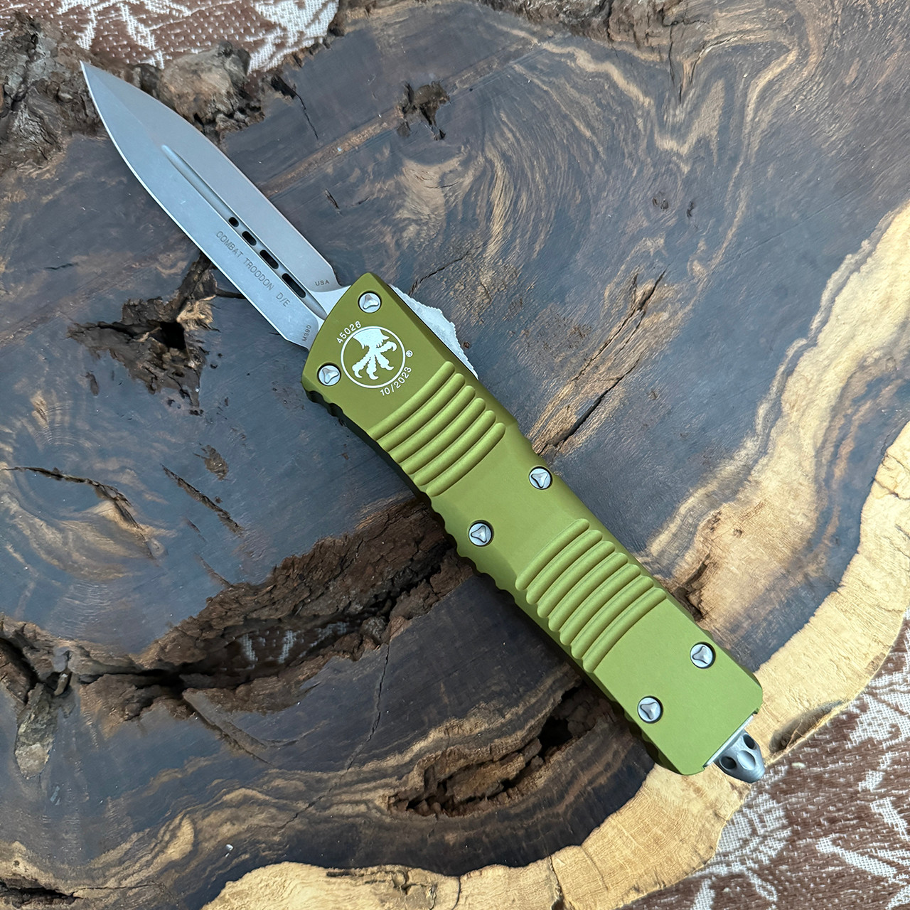 Microtech Combat Troodon D/E OD Green Apocalyptic Standard 142-10APOD ...