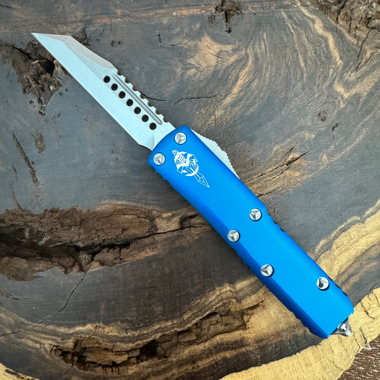 Microtech UTX-85 Warhound Blue Stonewash Standard Signature Series 719W ...