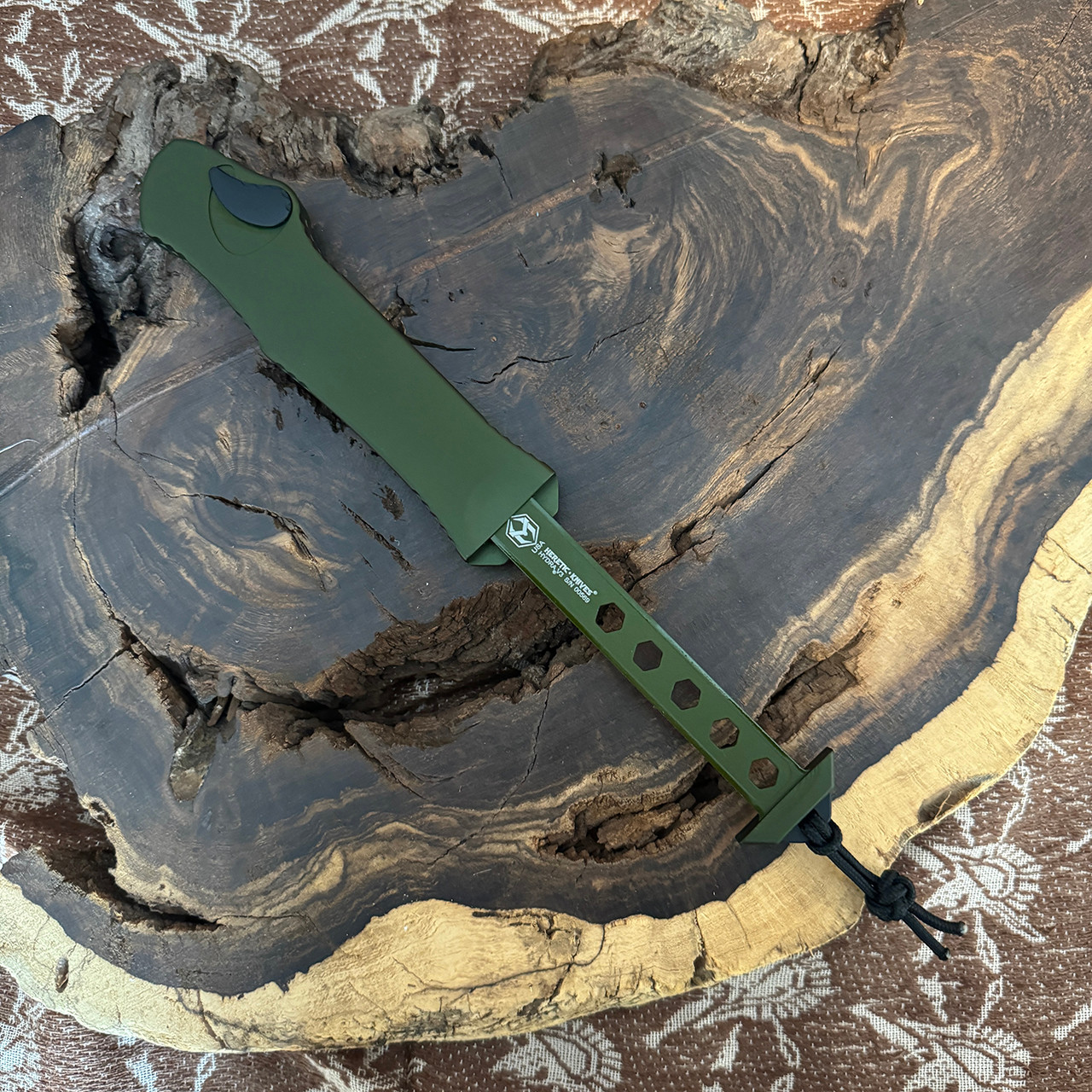 Heretic Knives Hydra Otf Auto Tanto Green Handle Dlc Blade H006 6a Grn