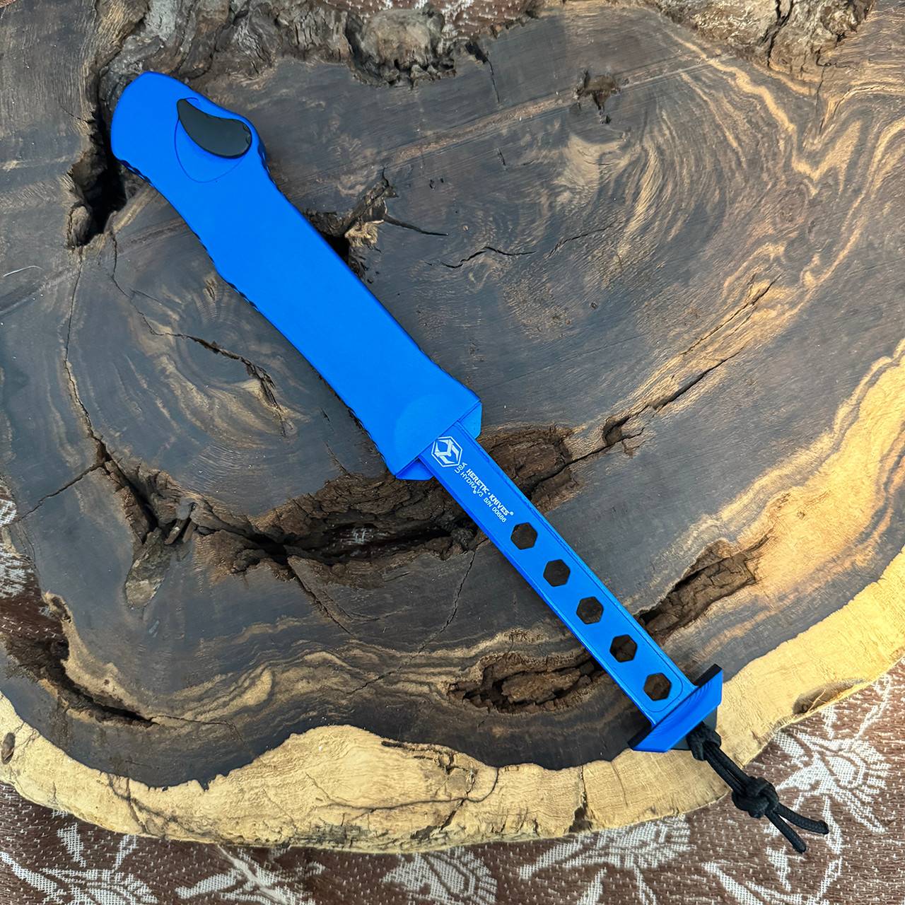 Heretic Knives Hydra Otf Auto Tanto Blue Handle Dlc Blade H006 6a Blu