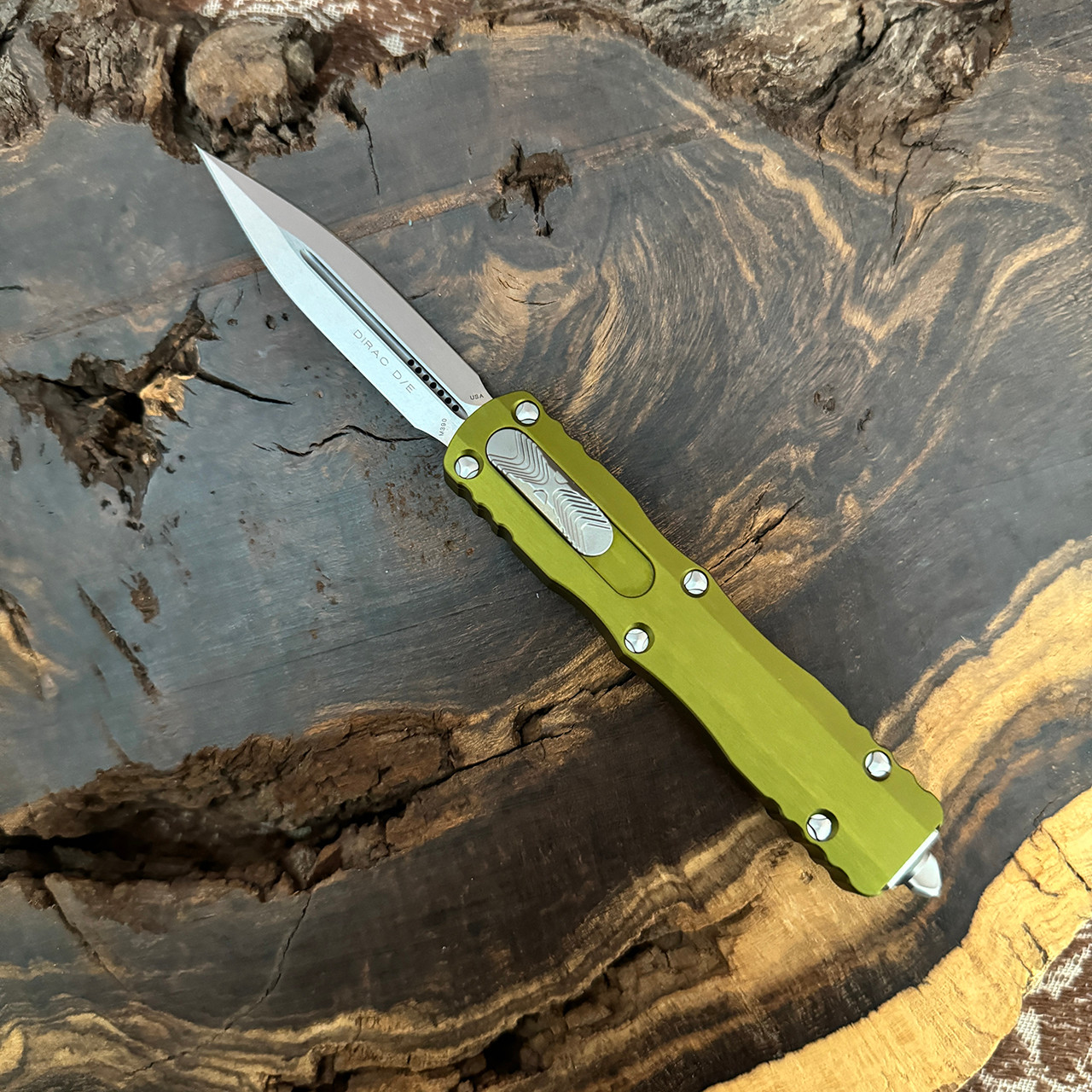 Microtech Dirac D/E OD Green Stonewash Standard 225-10OD | American ...