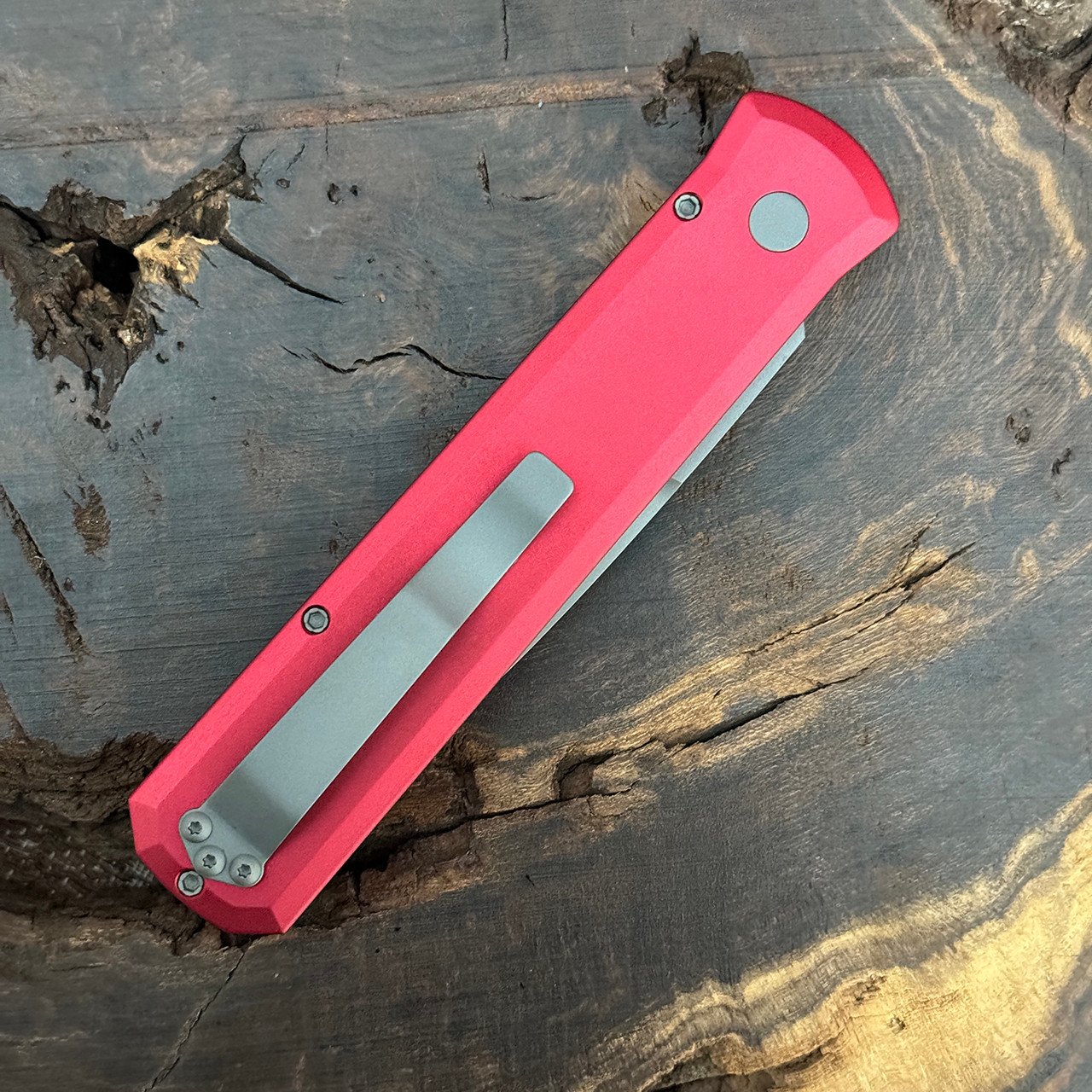 Pro-Tech Godfather Solid Red Handle Bead Blast Blade 920-RED | American ...