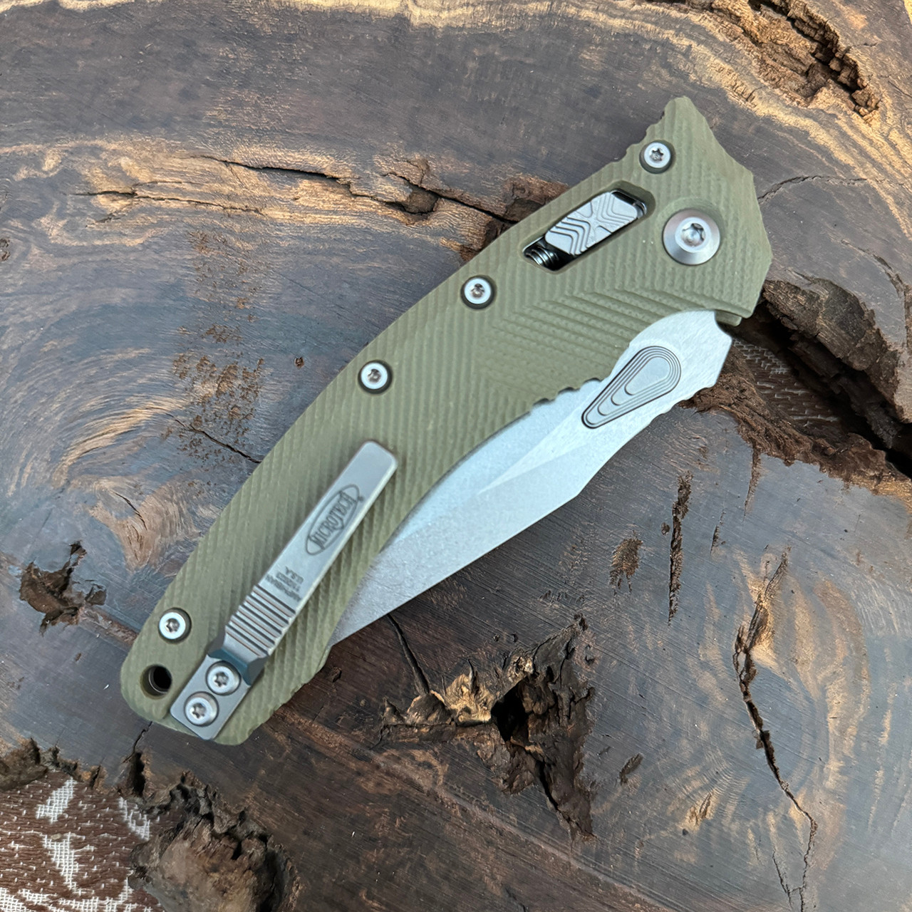 Microtech Amphibian Ram Lok Se Od Green Fluted G 10 Stonewash Standard