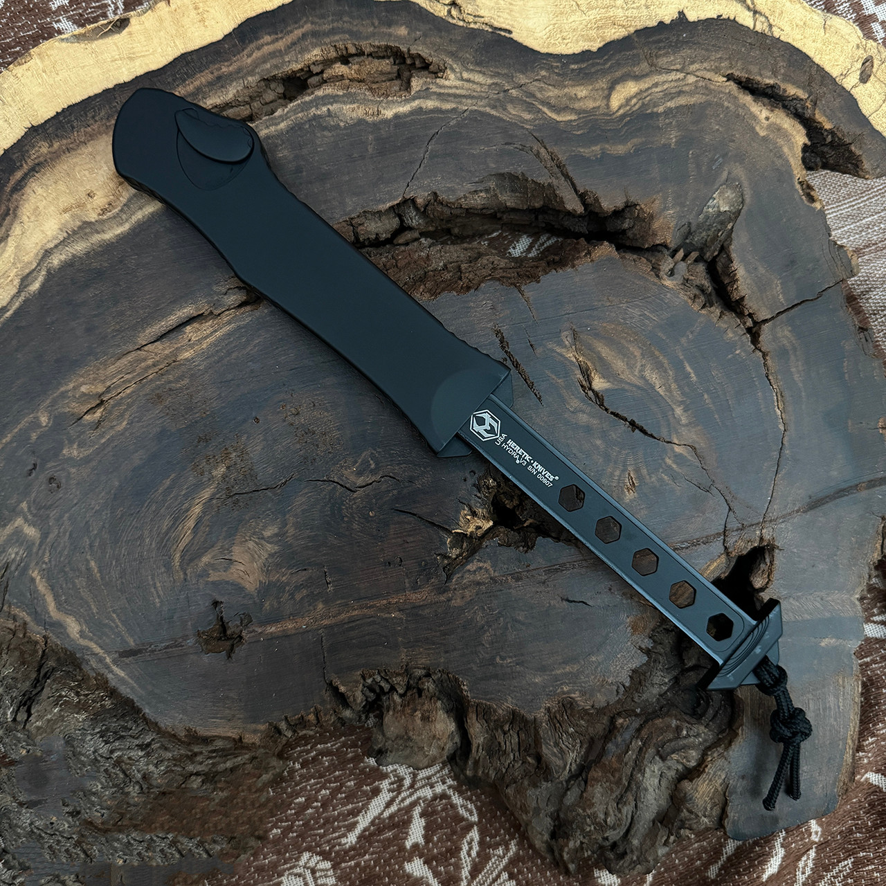 Heretic Knives Hydra Otf Auto Te Tactical Black Handle Two Tone Dlc