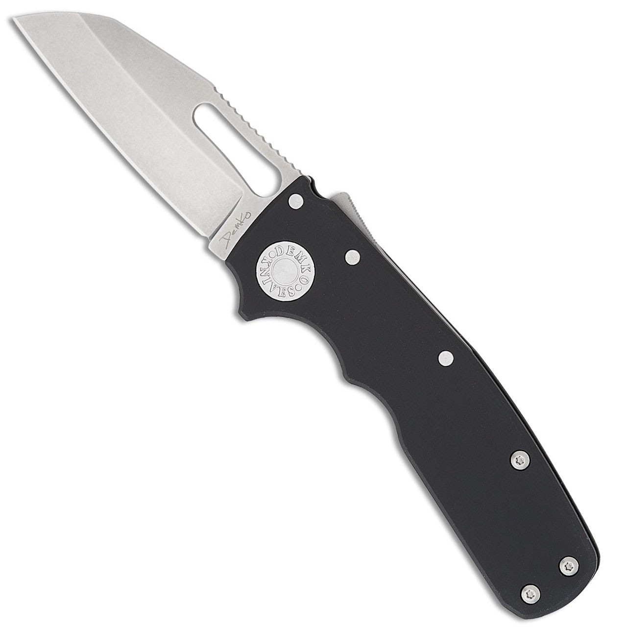 Demko AD-20.5 Shark Cub Shark Lock Black Aluminum Handle Stonewash Shark Foot CPM-20CV Blade ...