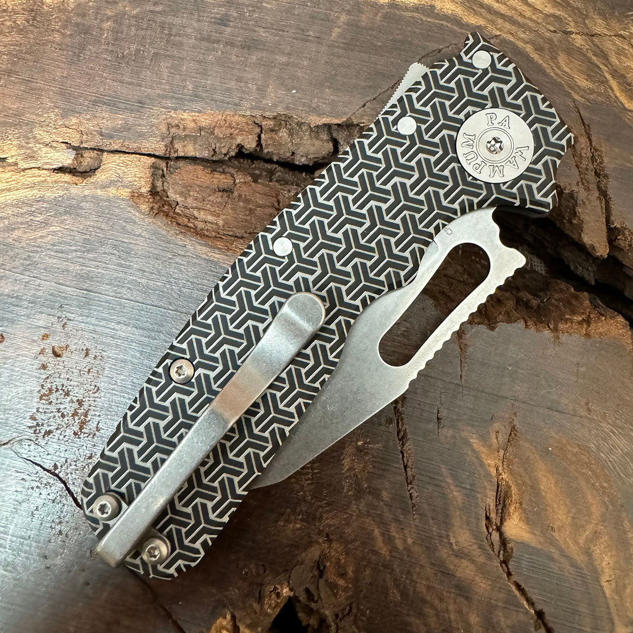 Demko AD-20.5 Shark Cub Shark Lock Basketweave Black Aluminum Handle Stonewash Shark Foot CPM ...