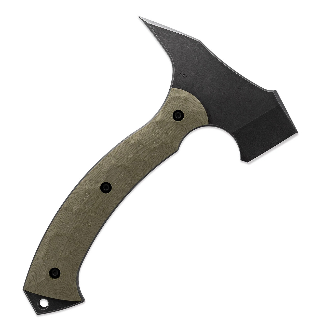 Toor Knives F13 Tommy Tomahawk Covert Green G-10 Handle Black Head ...
