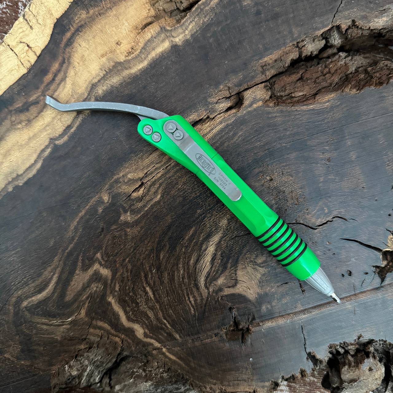 Microtech Siphon II Pen Green Stainless Steel Apocalyptic Internals 401 ...