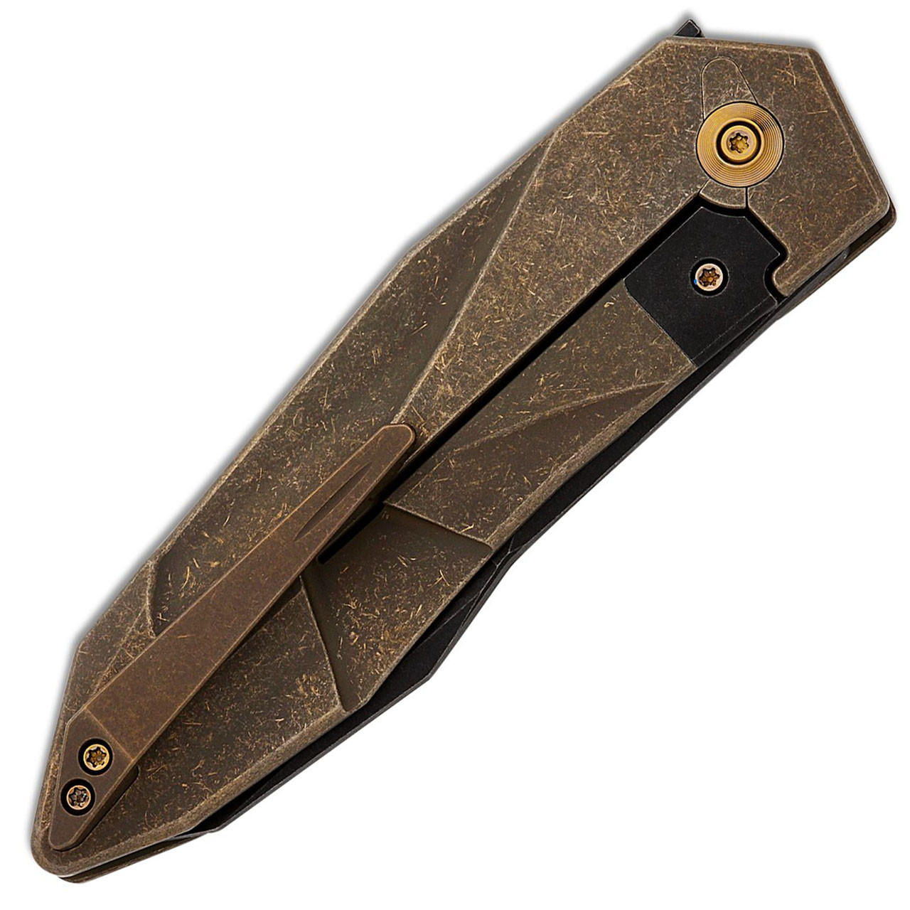 We Knife Co. Solid Frame Lock Bronze Titanium Integral Handle ...