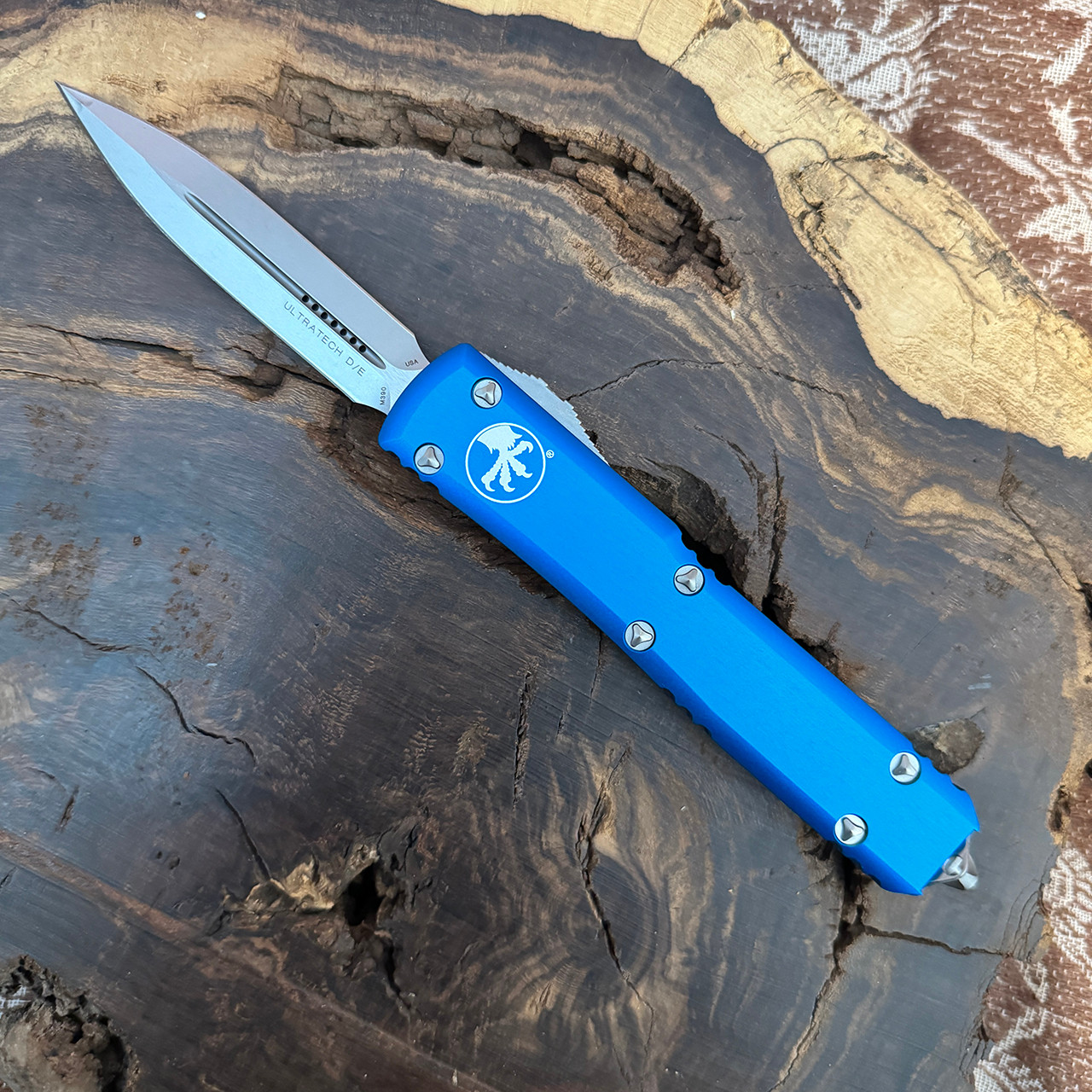 Microtech Ultratech D/E Blue Stonewash Standard 122-10BL | American ...