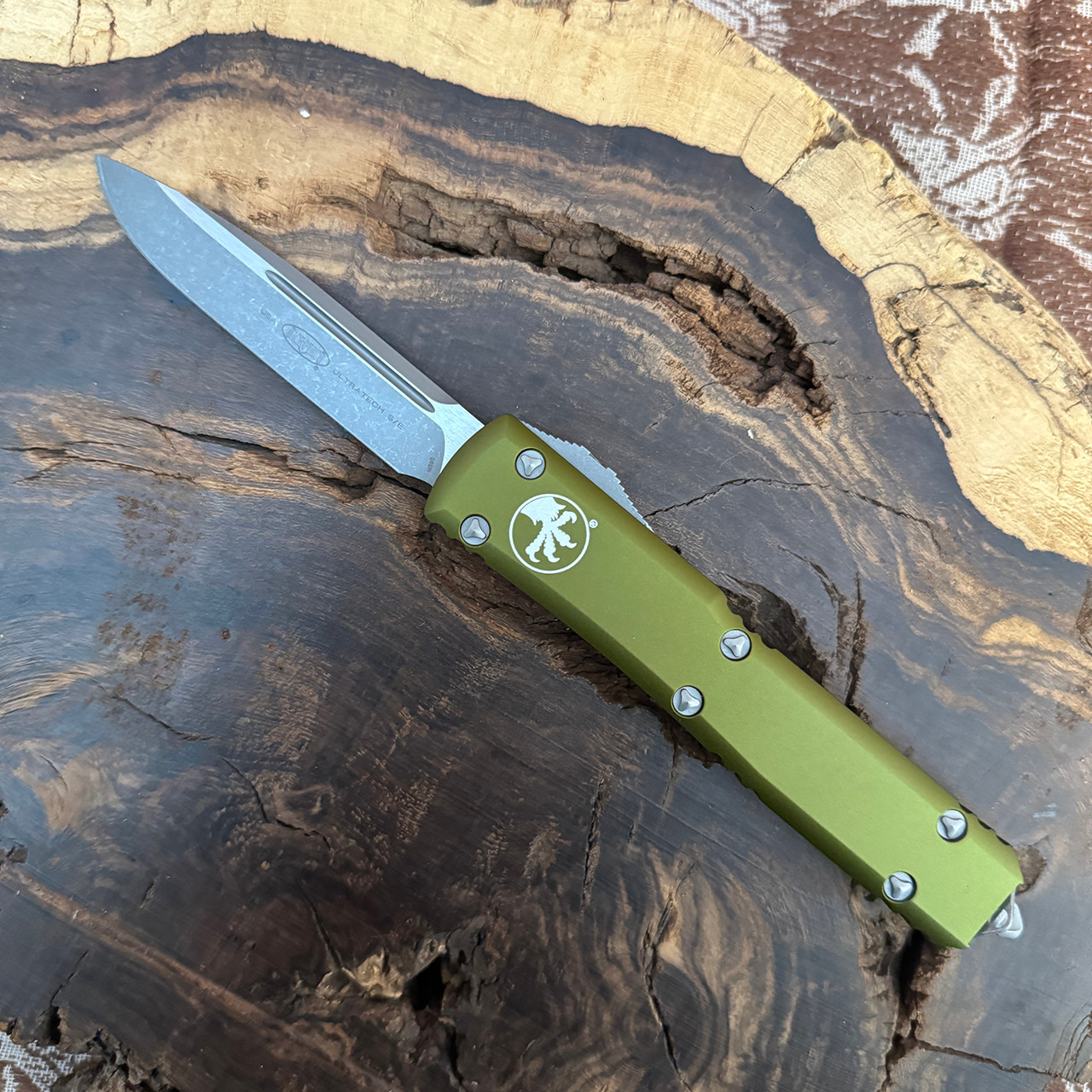 Microtech Ultratech S/E OD Green Handle Apocalyptic Standard Blade 121 ...