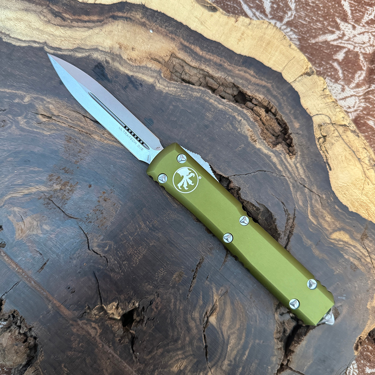 Microtech Ultratech D/E OD Green Stonewash Standard 122-10OD | American ...