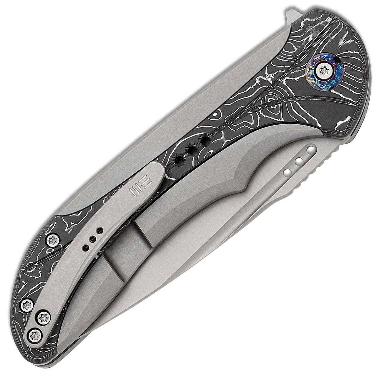 We Knife Co. Equivik Frame Lock Titanium Handle With Aluminum Foil ...