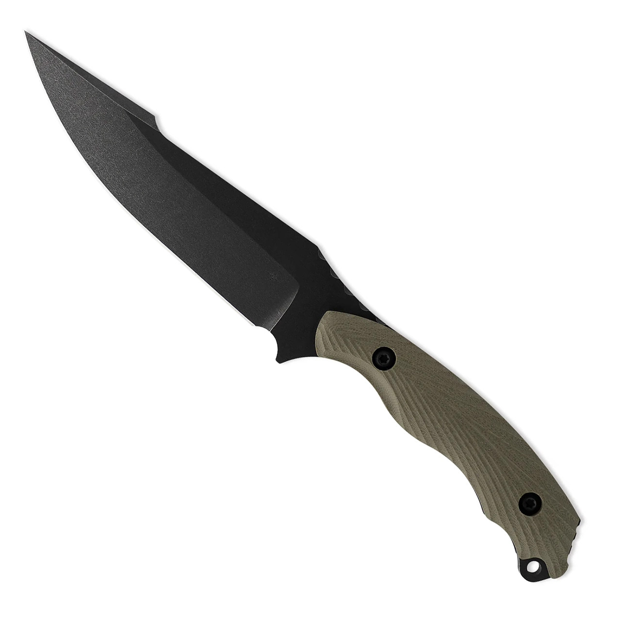 Toor Knives Raven Fixed Blade Covert Green G-10 Handle Black Blade ...