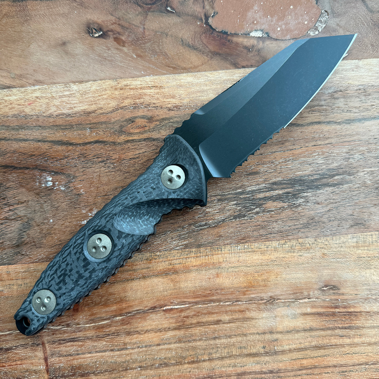 Microtech Socom Alpha Mini Warcom Carbon Fiber DLC Serrated 93M-2DLCCFS ...