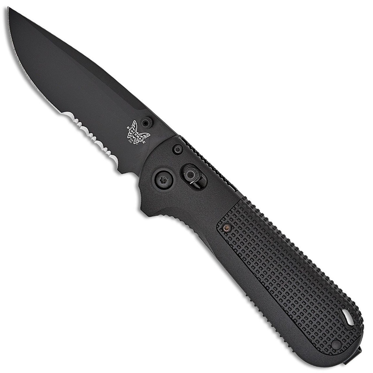 Benchmade Redoubt Axis Lock Black Handle Serrated Black Blade 430SBK-02 ...