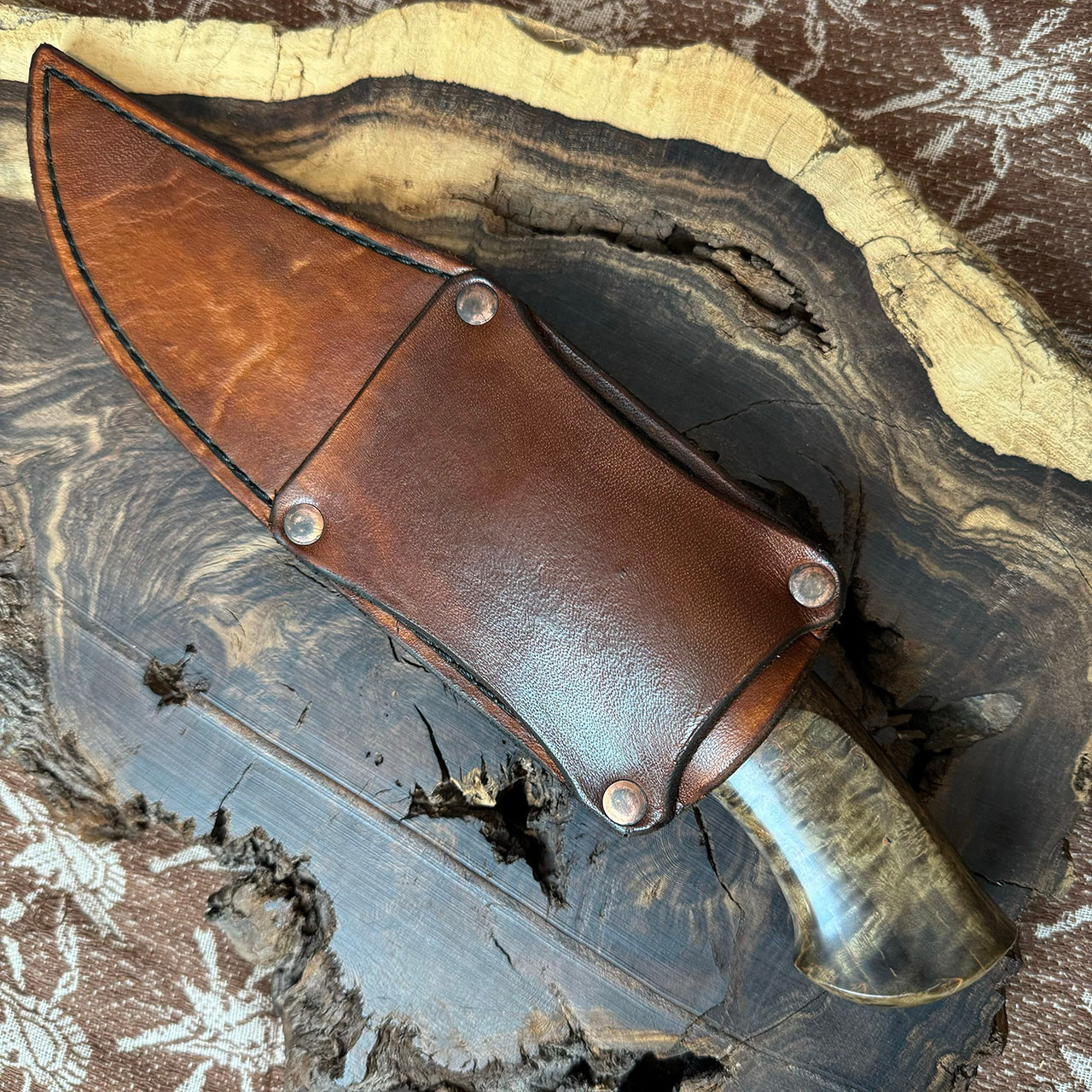 Jan Hafinec Custom Fixed Blade Curly Maple Handle Damascus Bowie Blade ...