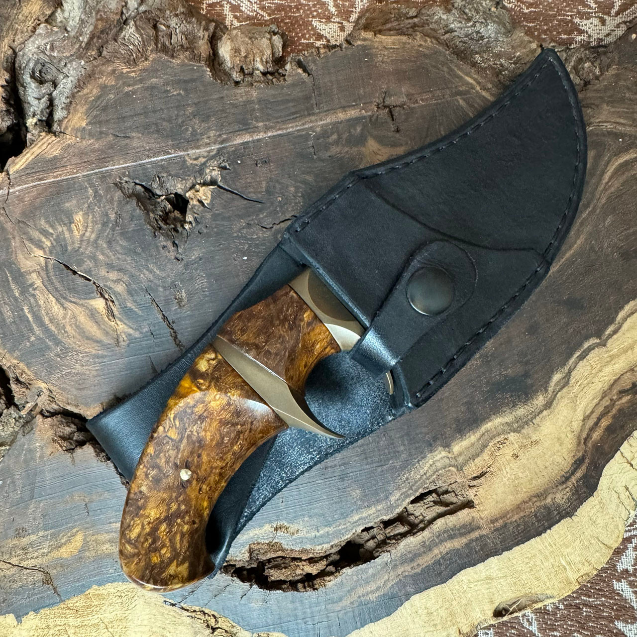 Jan Hafinec Custom Sub Hilt Fixed Blade Curly Maple Handle Signature ...
