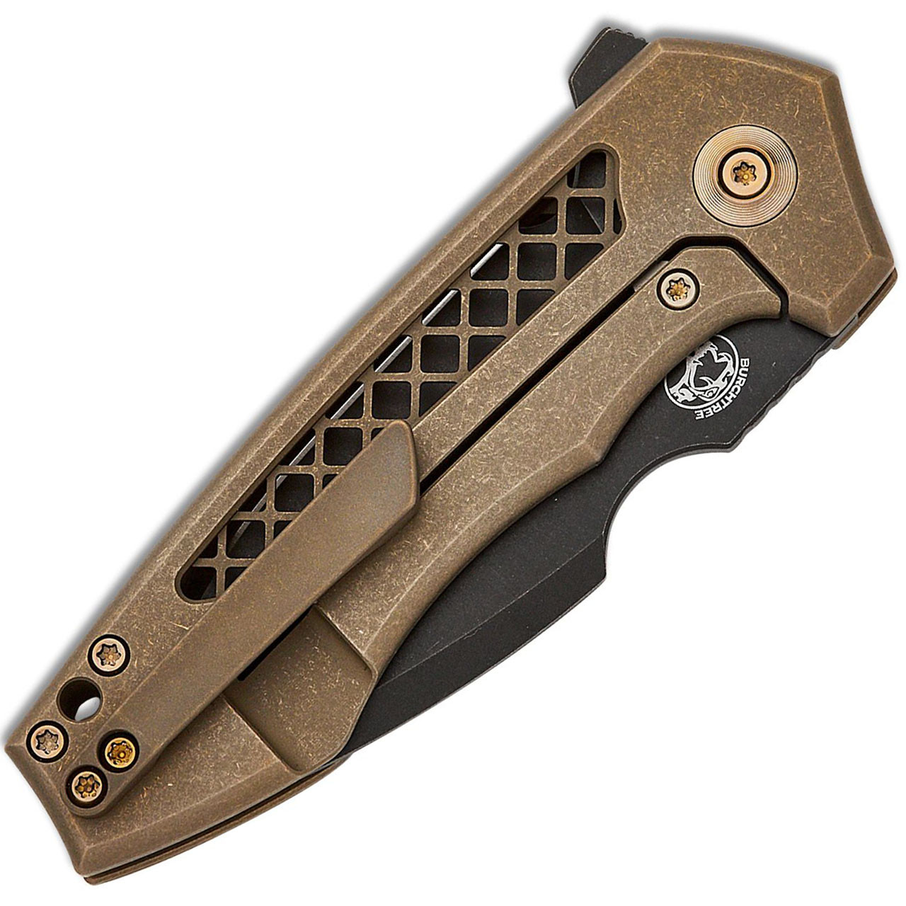 We Knife Co. Harpen Frame Lock Bronze Titanium Handle Blackwashed Blade ...