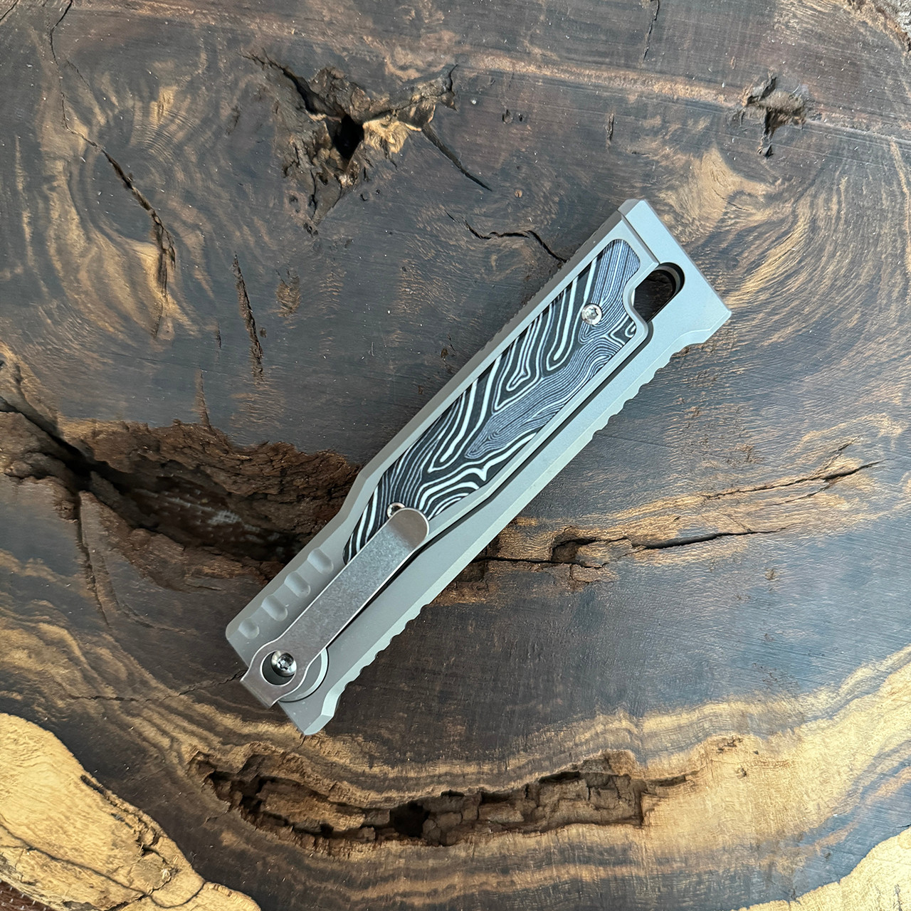 Reate EXO M T/E Gravity Knife Titanium Handle w/ Black White G10 ...