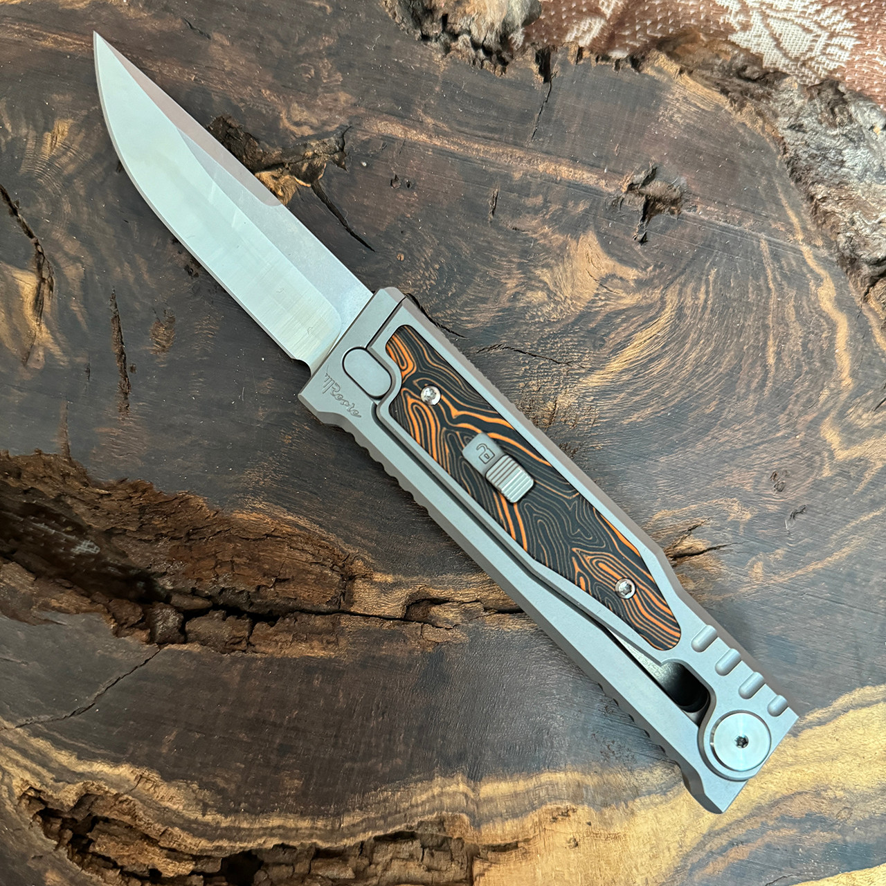 Reate Exo M Se Gravity Knife Titanium Handle W Orange Black G10