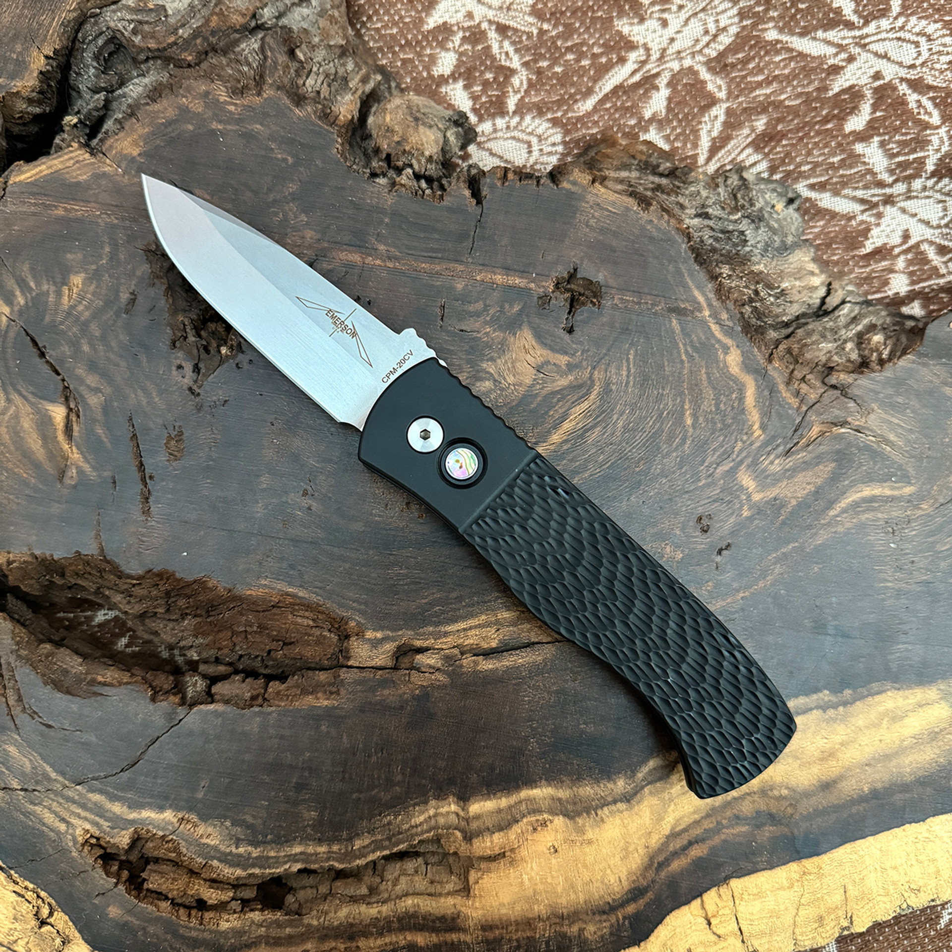 Pro Tech Emerson Cqc7 A Blade Show Texas 2024 Textured Black Handle