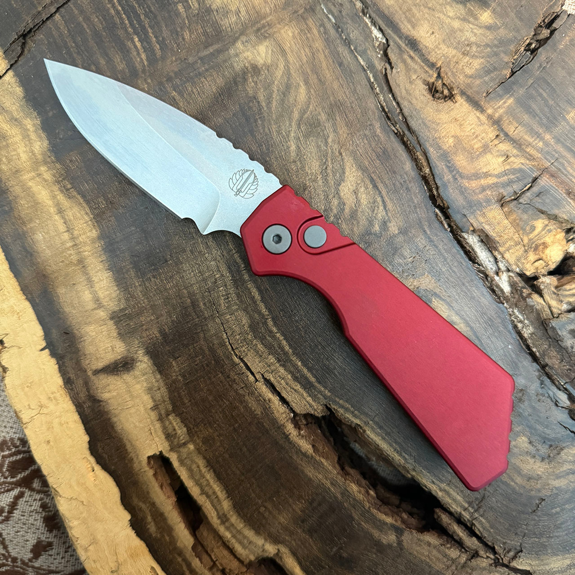 Pro Tech Strider Pt Auto Solid Red Handle Stonewash Magnacut Blade