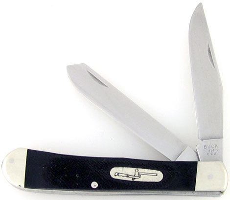 Buck 314 Trapper Black Saw Cut Delrin Pre 1986 | American Edge Knives