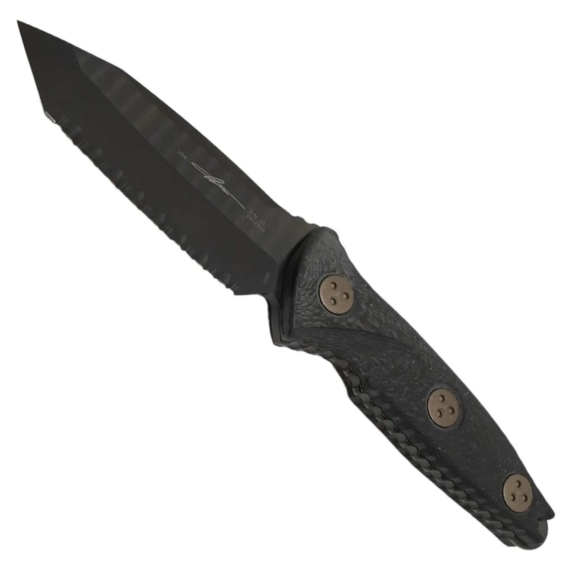 Microtech Socom Bravo Se Dlc Titanium Handle W Carbon Fiber Scales