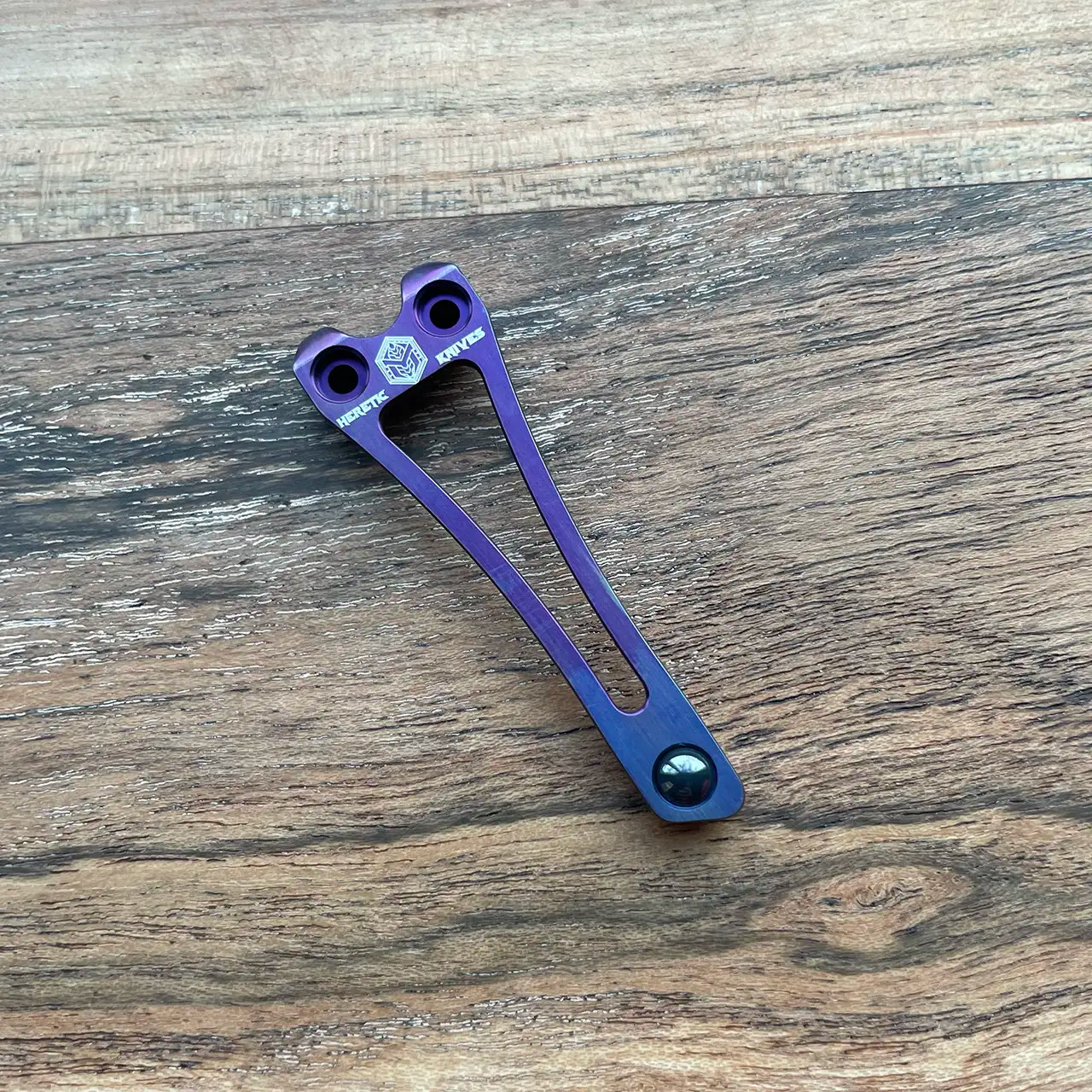 Heretic Knives Manticore Series Milled Titanium Rollerball Pocket Clip ...