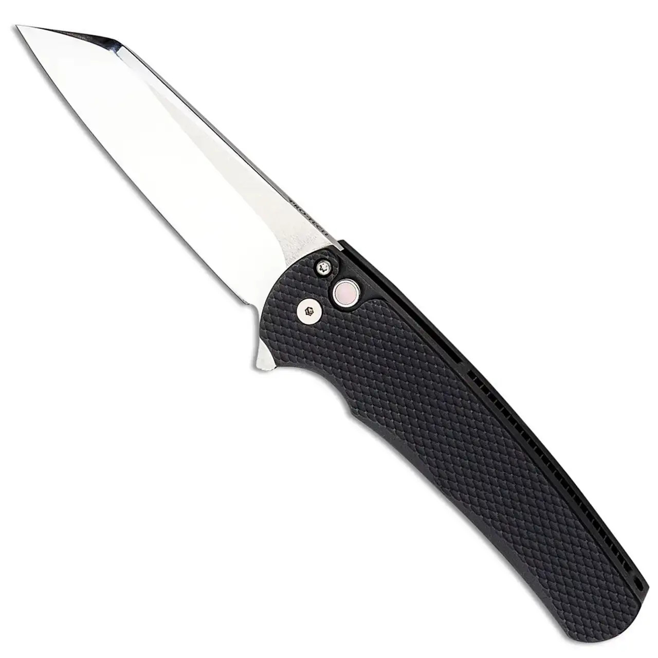 Pro-Tech Malibu Button Lock Flipper Reverse Tanto Textured Black Handle ...