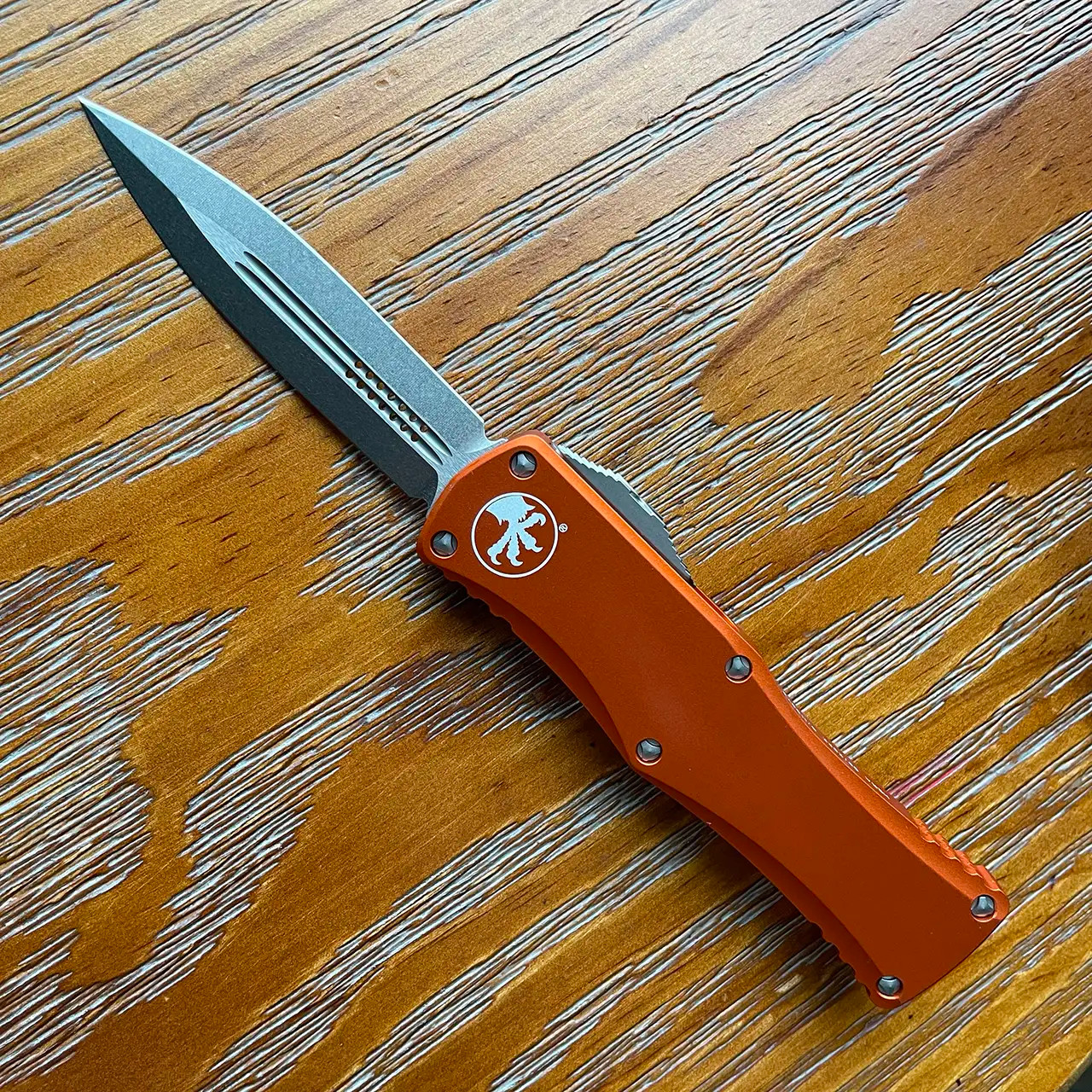 Microtech Hera D/E Orange Handle Stonewash Standard Blade 702-10OR ...