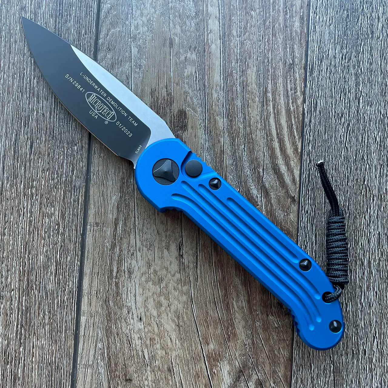 Microtech LUDT Blue Black Standard 135-1BL | American Edge Knives