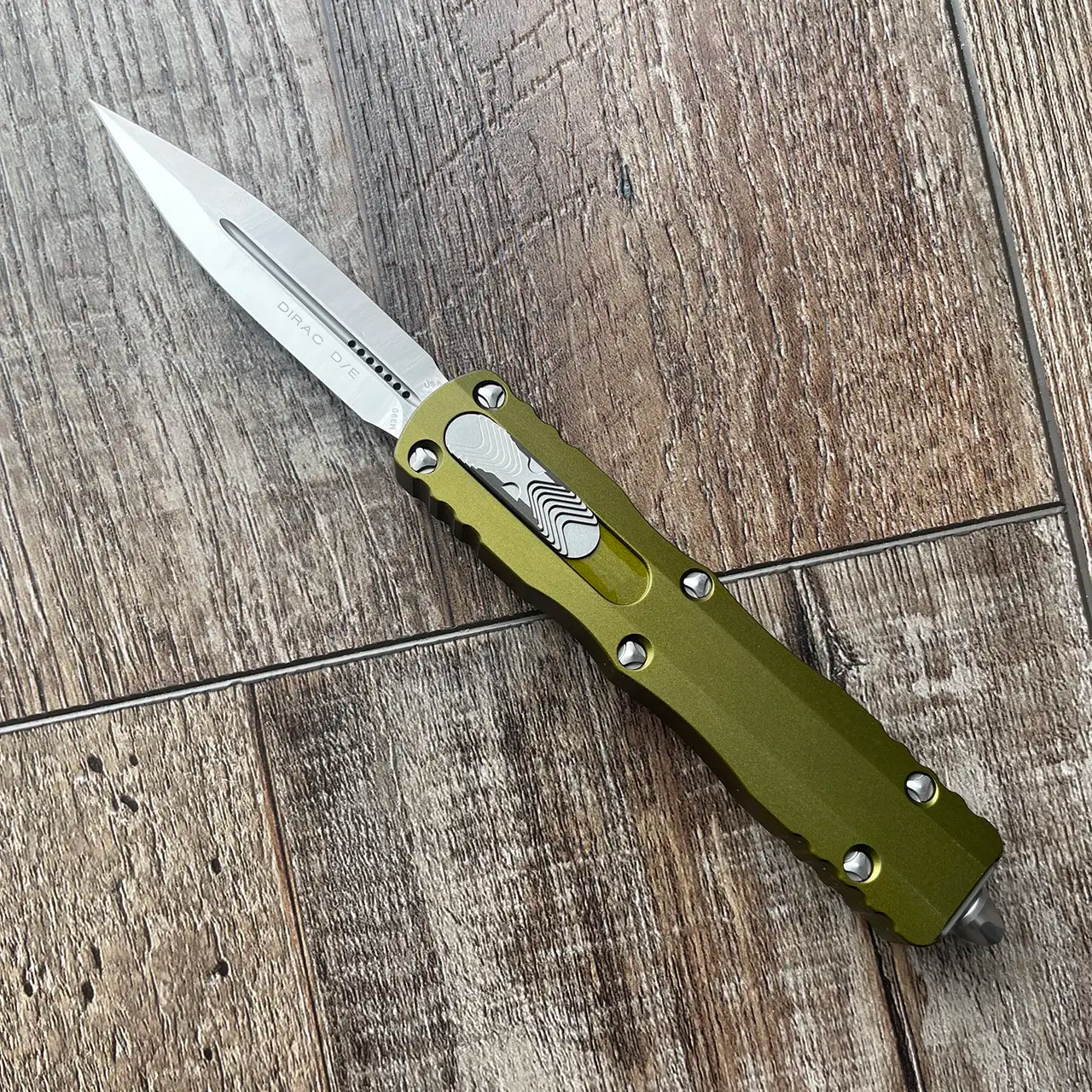Microtech Dirac D/E OD Green Satin Standard 225-4OD | American Edge Knives