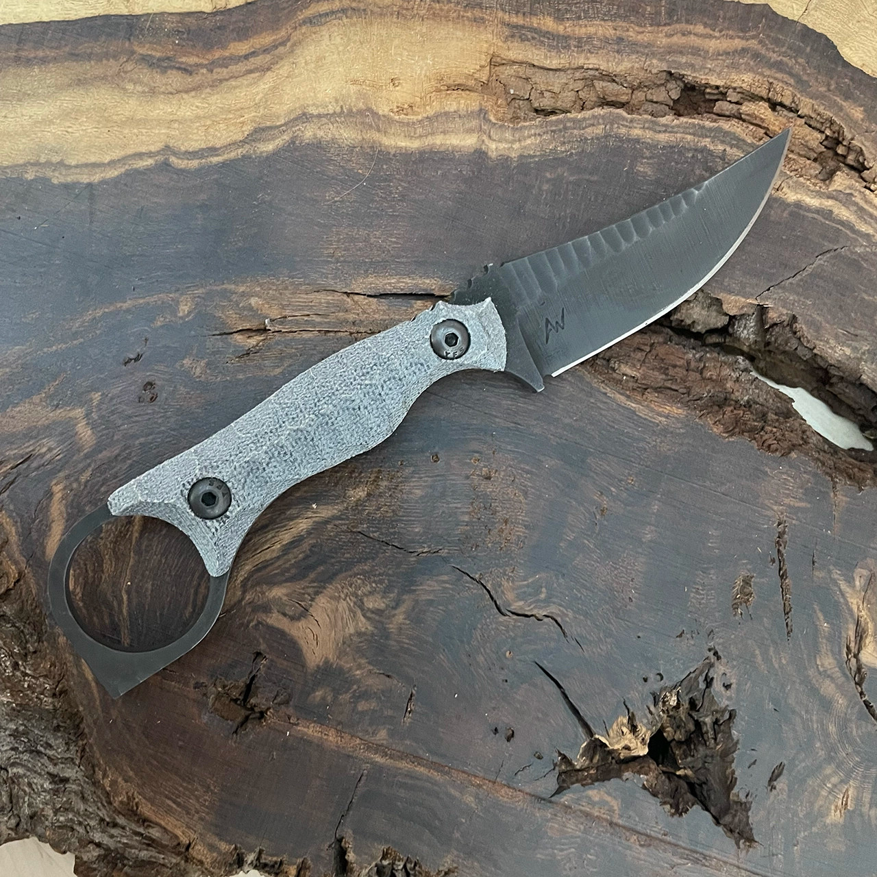 Wachtman Knife & Tool Raptor Fixed Blade Black Micarta Black Stonewash ...