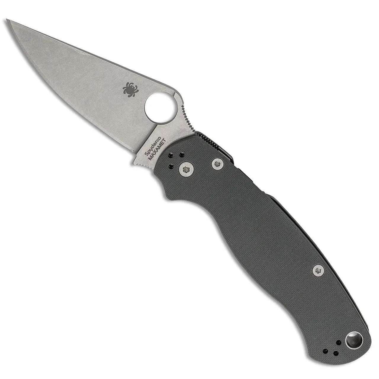Spyderco Para Military 2 Compression Lock Gray G-10 Handle Satin ...
