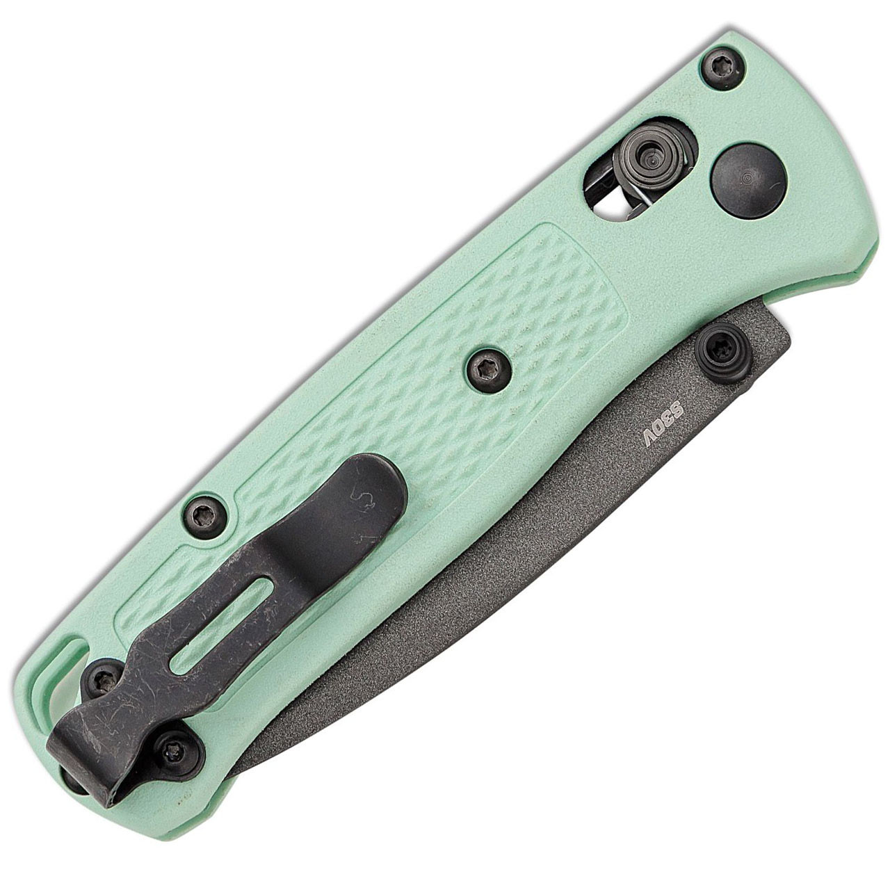 Benchmade Mini Bugout Axis Lock Sea Foam Handle Tungsten Gray Blade ...