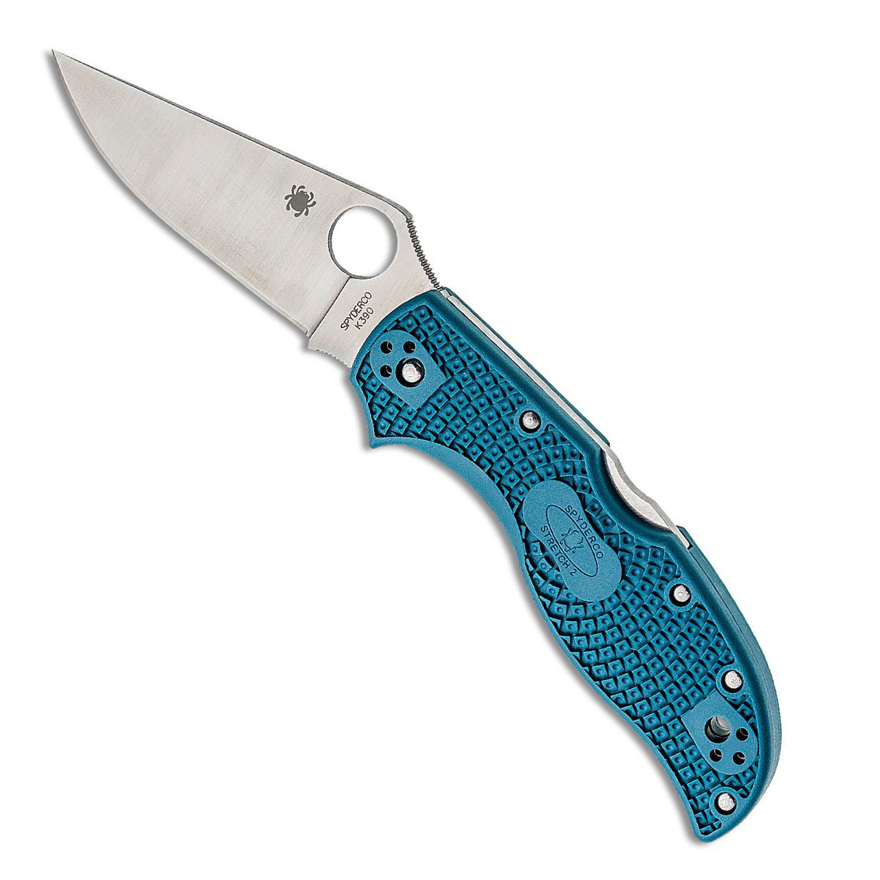 Spyderco Stretch 2 Lightweight Lock Back Blue FRN Handle Satin Blade ...
