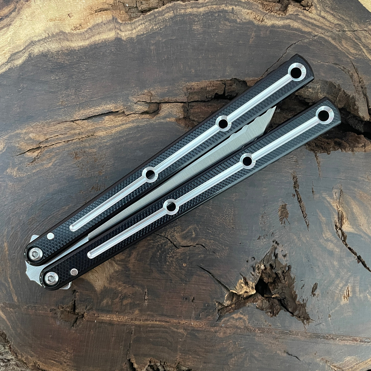 Squid Industries Krake Raken V3 Balisong Tanto Dual-Tone Black ...