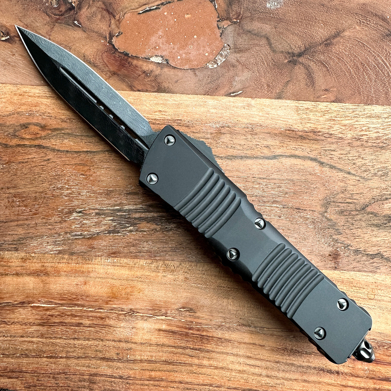 Microtech Combat Troodon D/E Shadow DLC Damascus DLC Hardware Standard ...