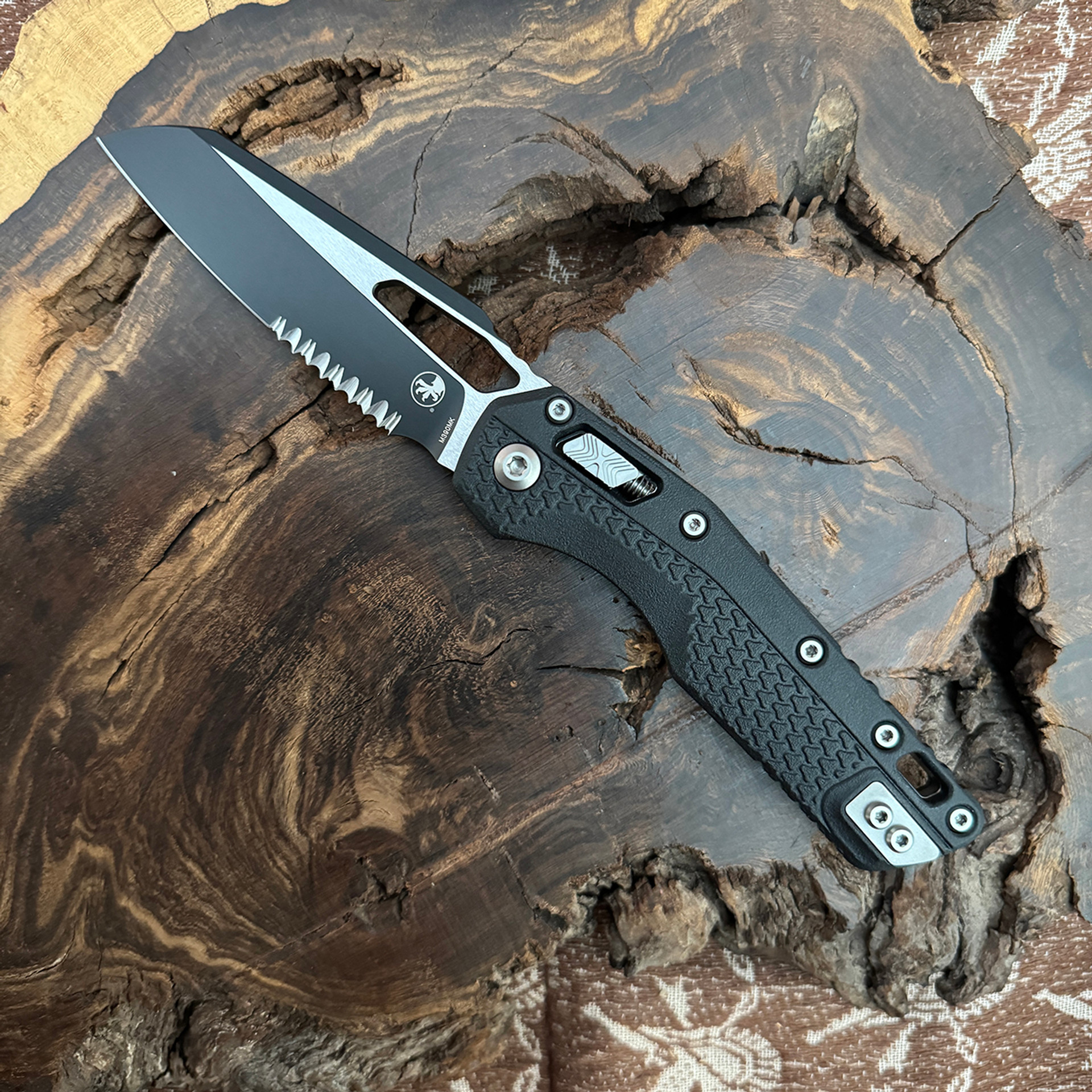 Microtech Msi Ram Lok Se Black Tri Grip Polymer Handles Black Serrated