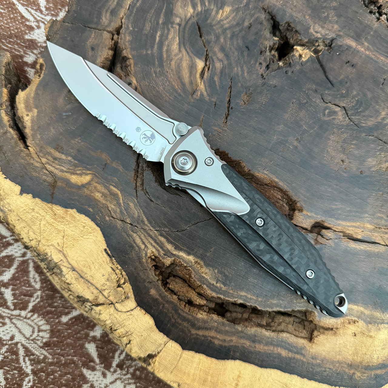 Microtech Socom Bravo Mini S/E Titanium Handle w/ Carbon Fiber Scales ...