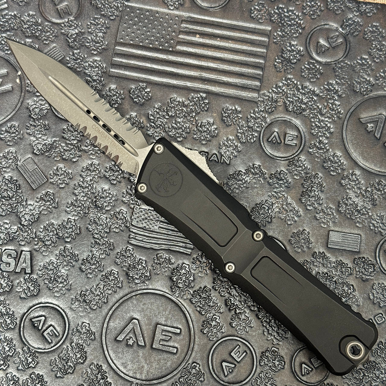Microtech Combat Troodon D/E Gen III Black Apocalyptic Serrated 1142 ...