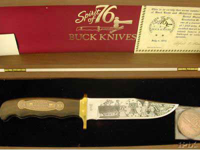 Buck Spirit of '76 American Bicentennial Commemorative Clip Point ...