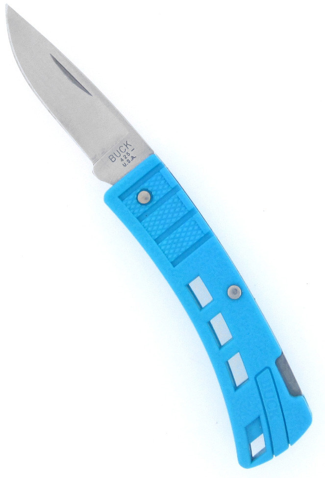 Buck 425 Mini Buck BuckBrite Lock Back Blue | American Edge Knives