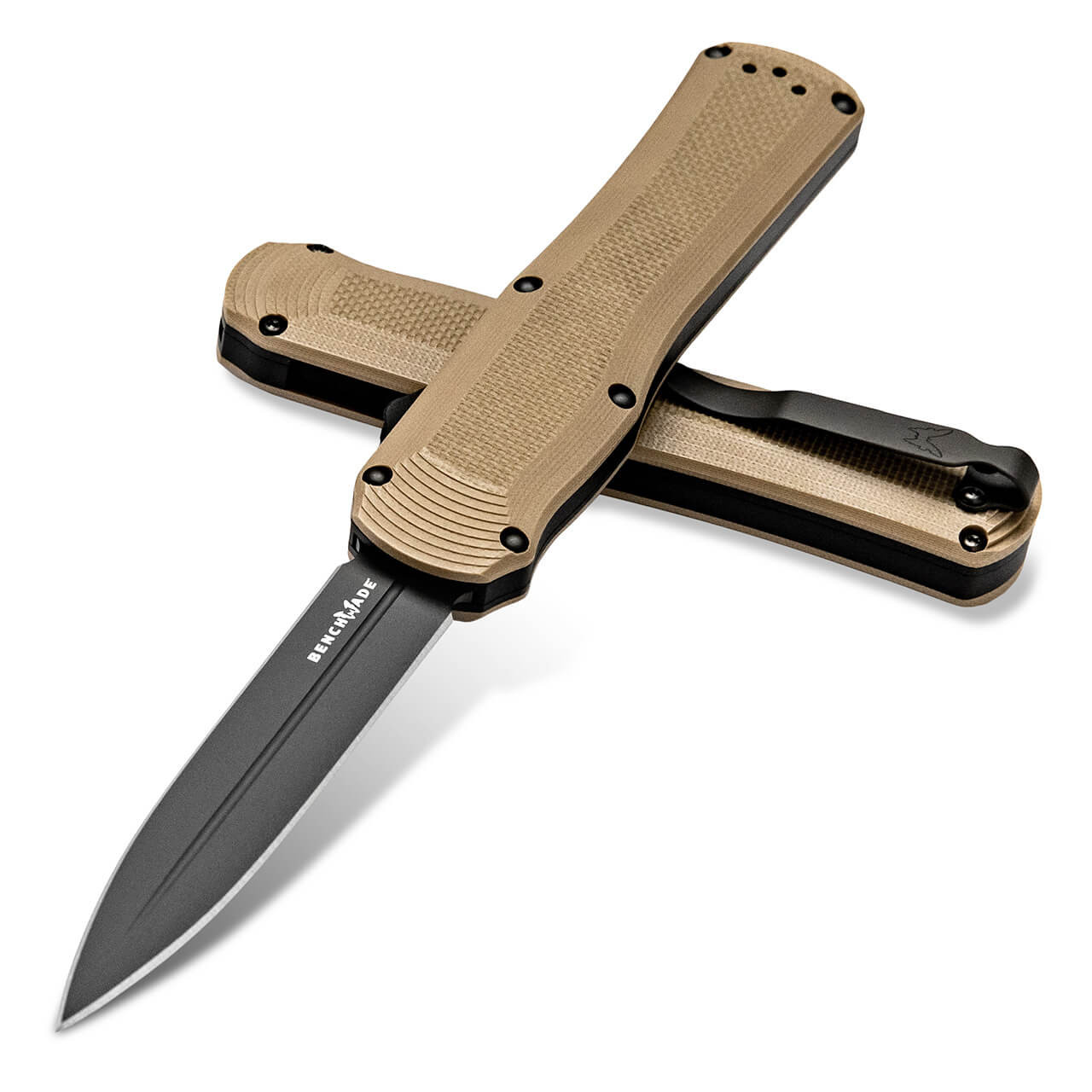 Benchmade Autocrat OTF Auto D/E Coyote Brown G-10 Handle Black Blade ...