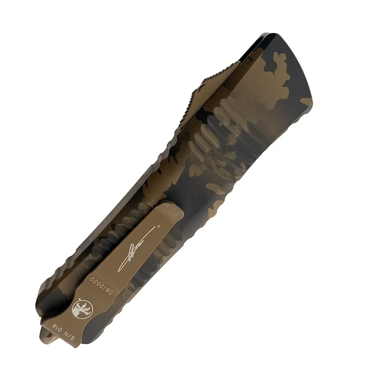 Microtech Combat Troodon D/E Coyote Camo Cerakote Serrated Signature ...