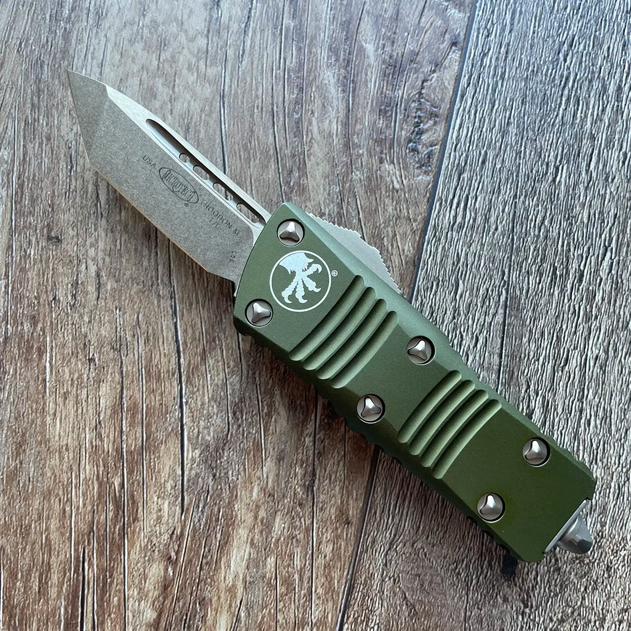 Microtech Mini Troodon T/E OD Green Bronzed Standard 240-13OD ...